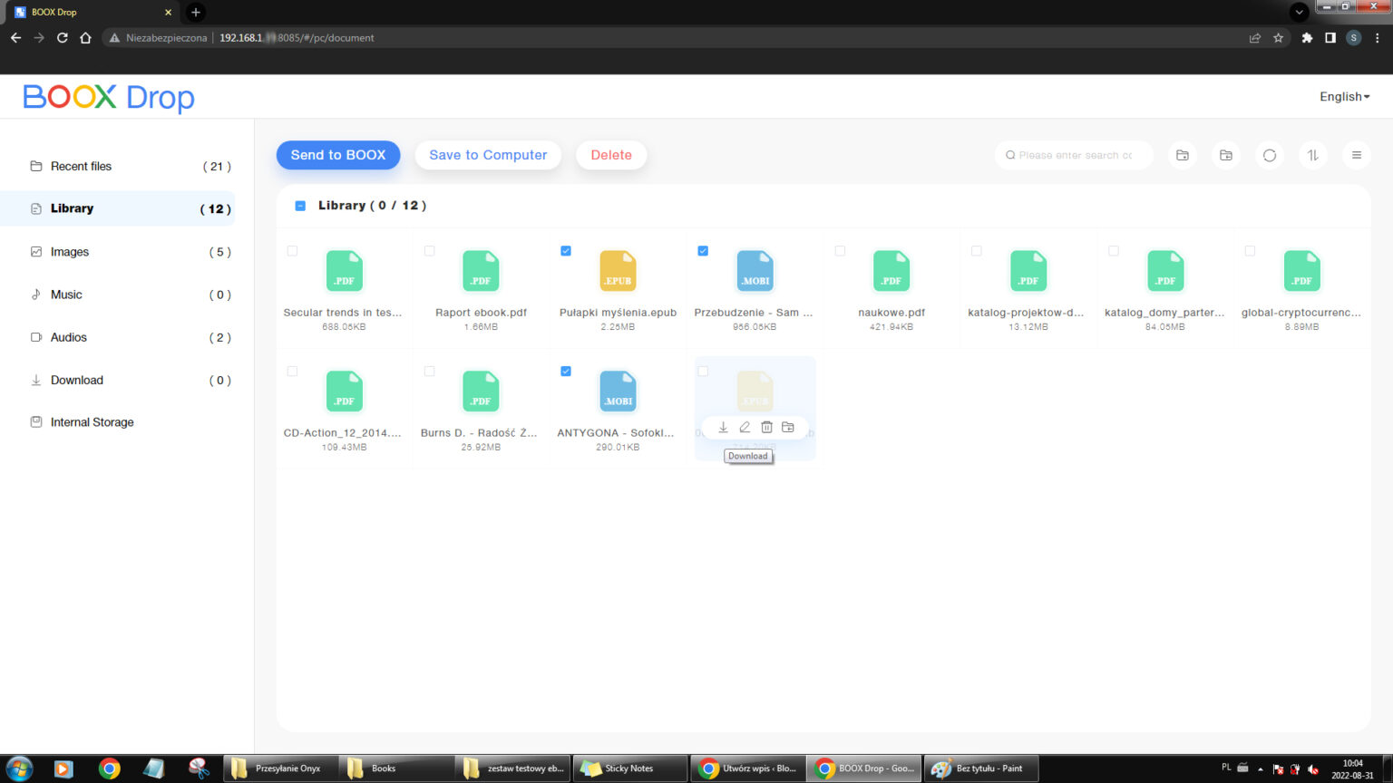 Onyx Boox – wszystkie sposoby przesyłania plików | Czytio.pl