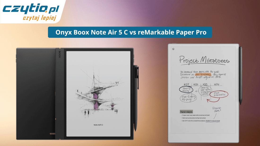 Onyx Boox Note Air 5 C vs reMarkable Paper Pro | Blog Czytio.pl
